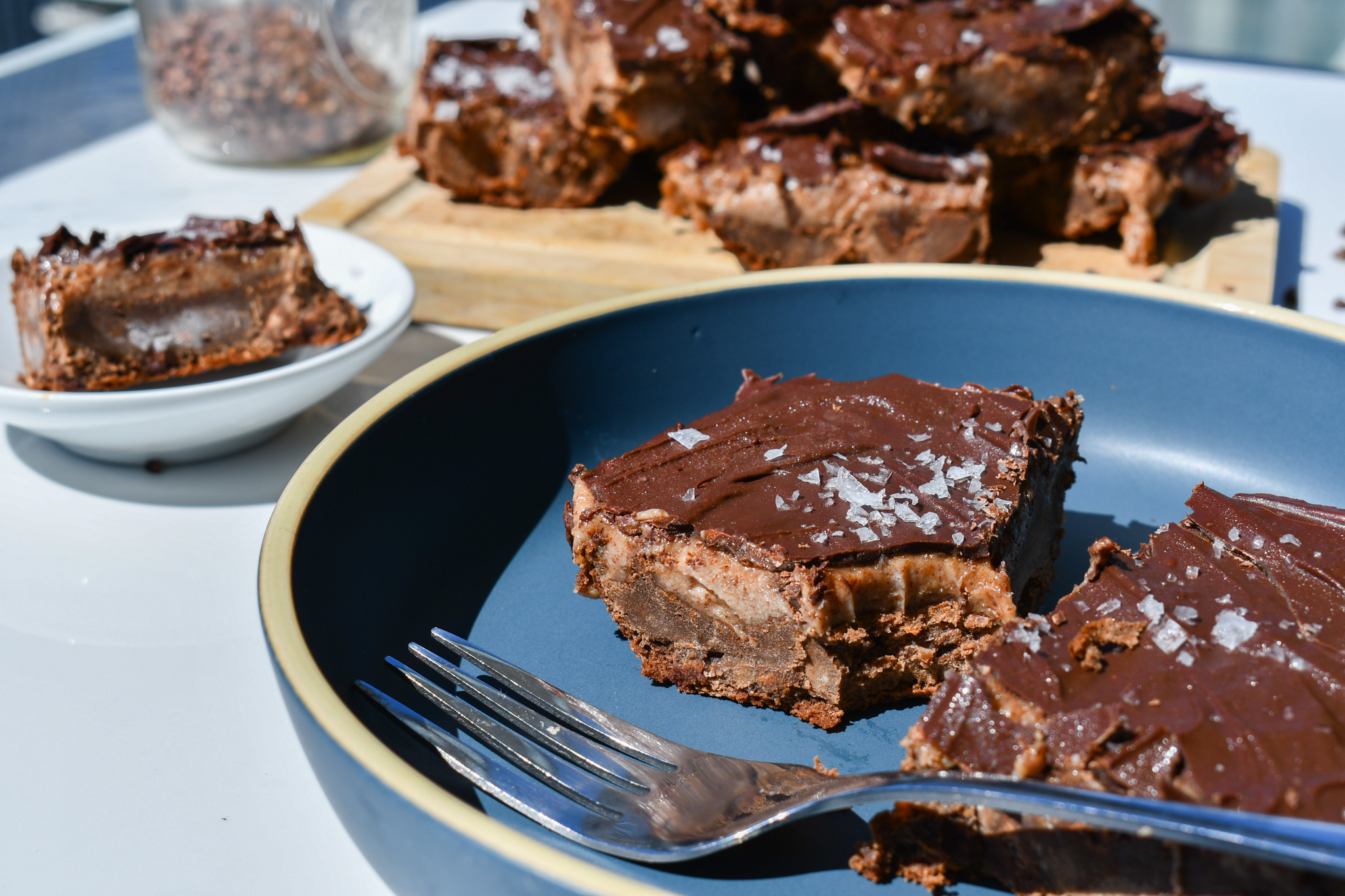 High Protein Salted Caramel Brownie Bars | The Natural Natalie (v)